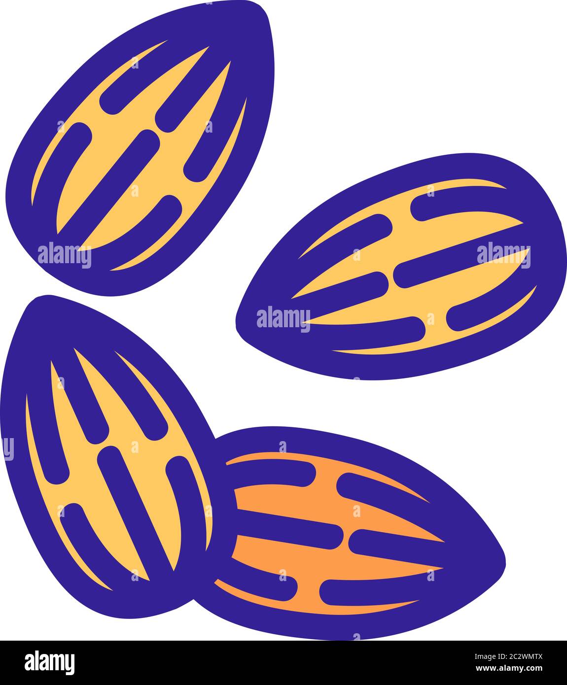 almond nuts icon vector outline illustration Stock Vector Image & Art ...