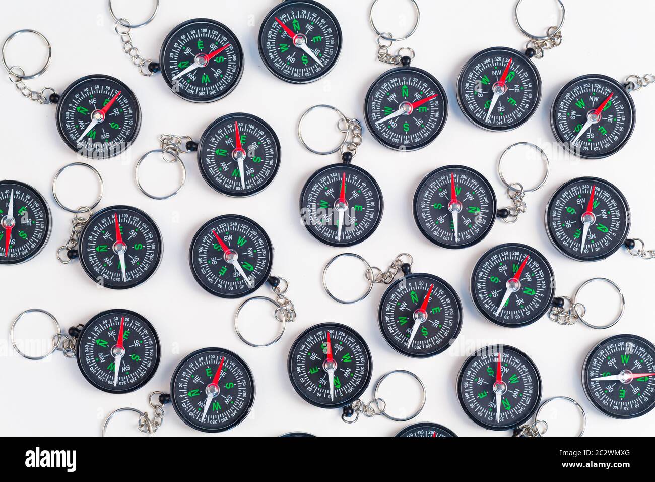 many compass on a white background direct to north Stock Photo - Alamy