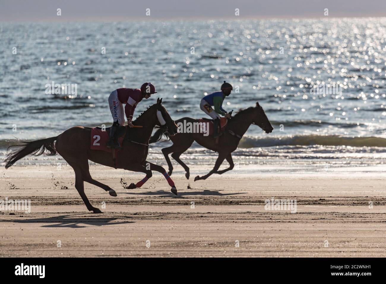 Rossbeigh Beach, Ireland - 25th August 2019: Horse racing on Rossbeigh ...