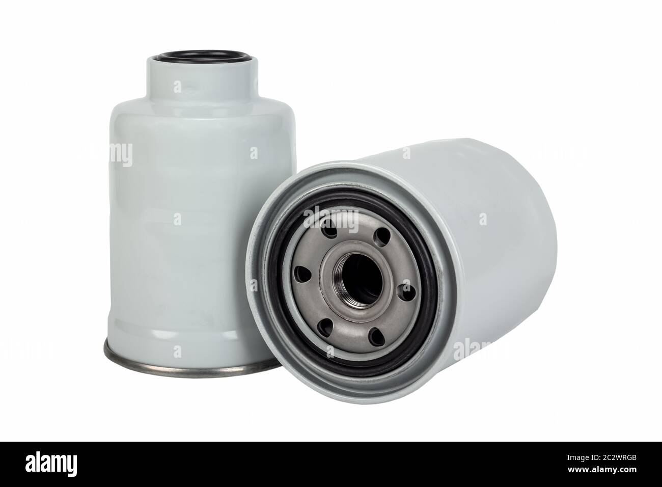 Fuel and oil car filter isolated on white background Stock Photo - Alamy