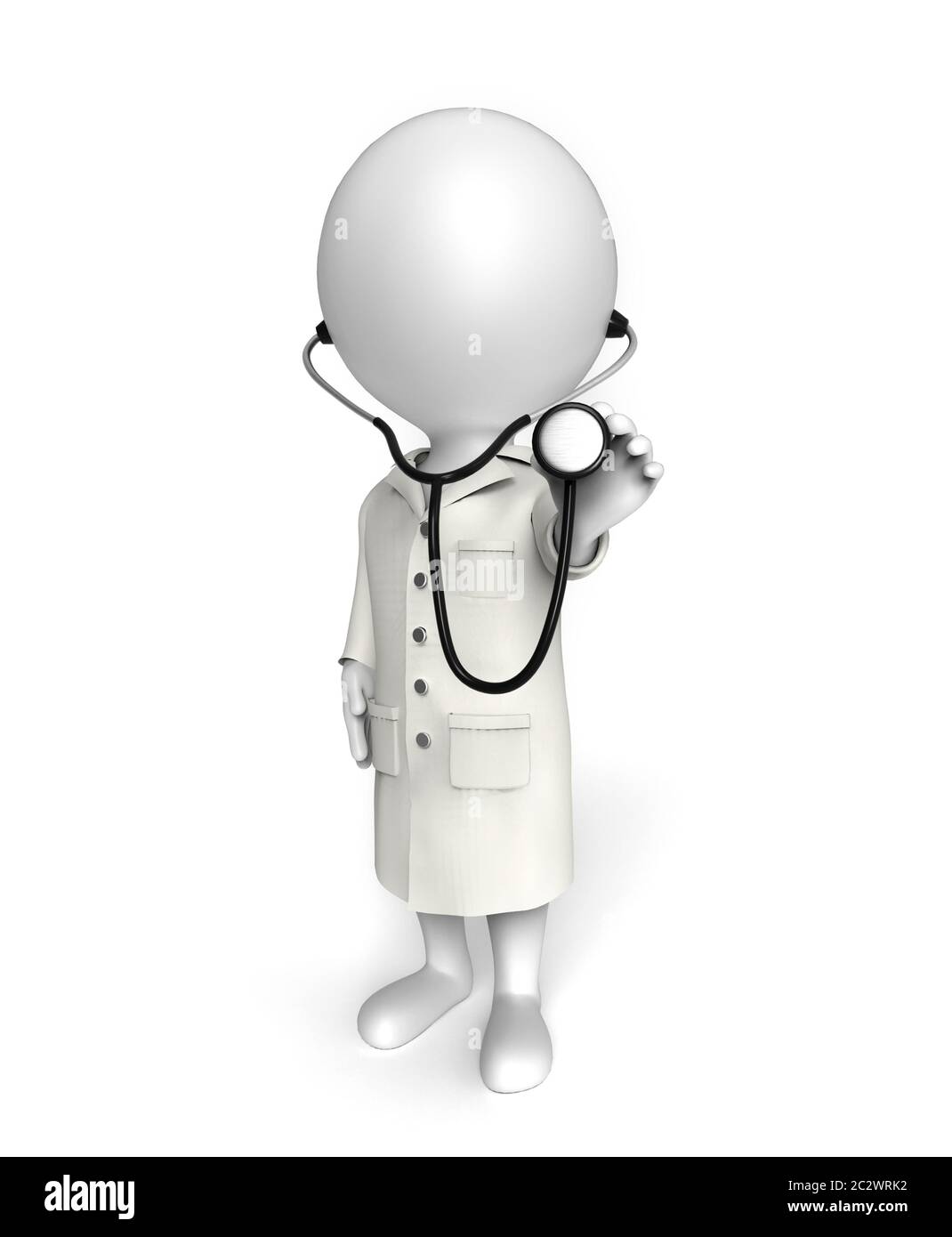3D little white person stands as a doctor examining you Stock Photo - Alamy