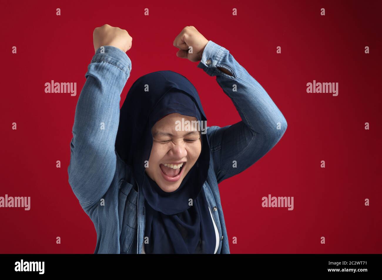 Portrait of success beautiful muslim businesswoman wearing hijab ...