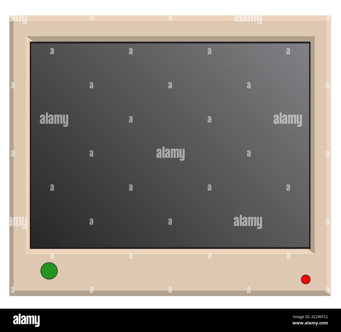 Retro beige computer monitor isolated over a white background Stock ...