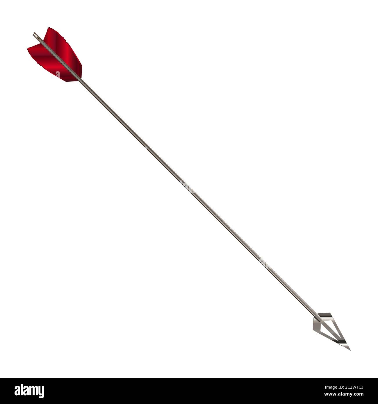 Long arrow with hunting type arrowhead over a white background Stock ...