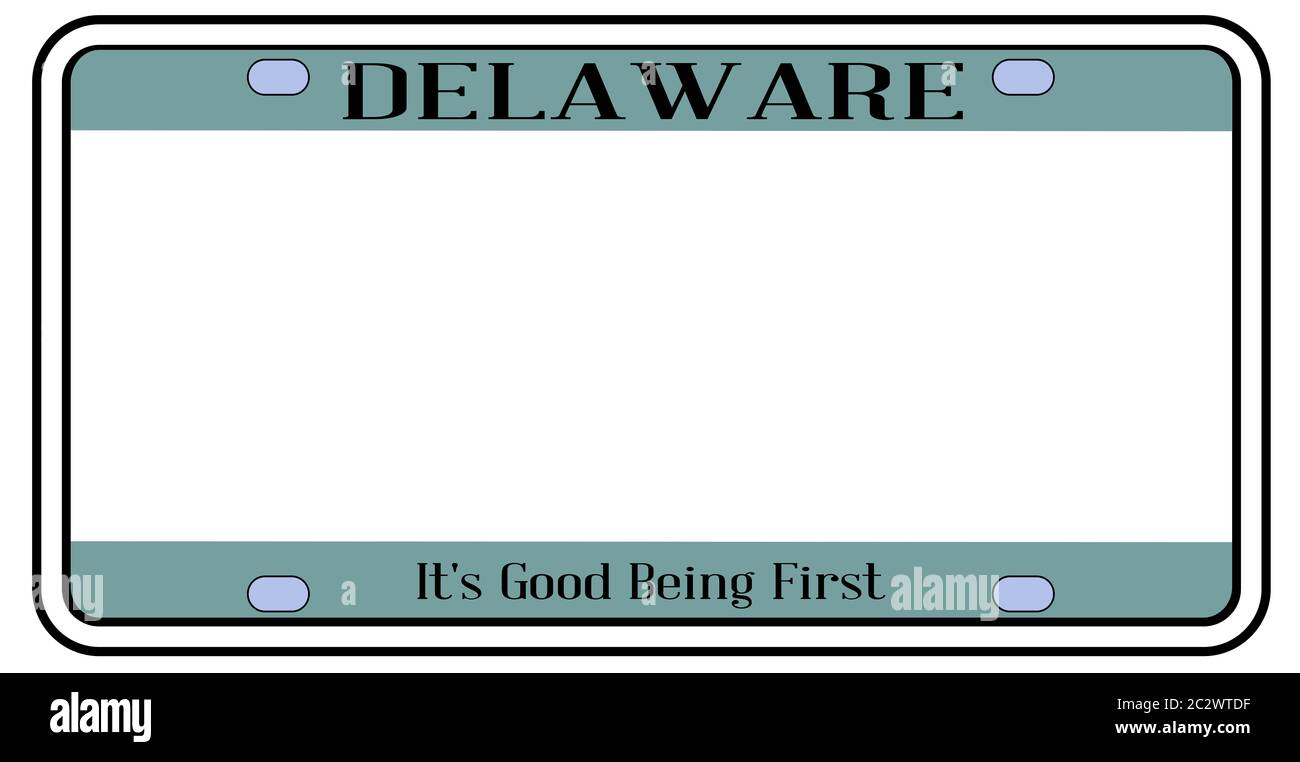 Delaware State License Plate