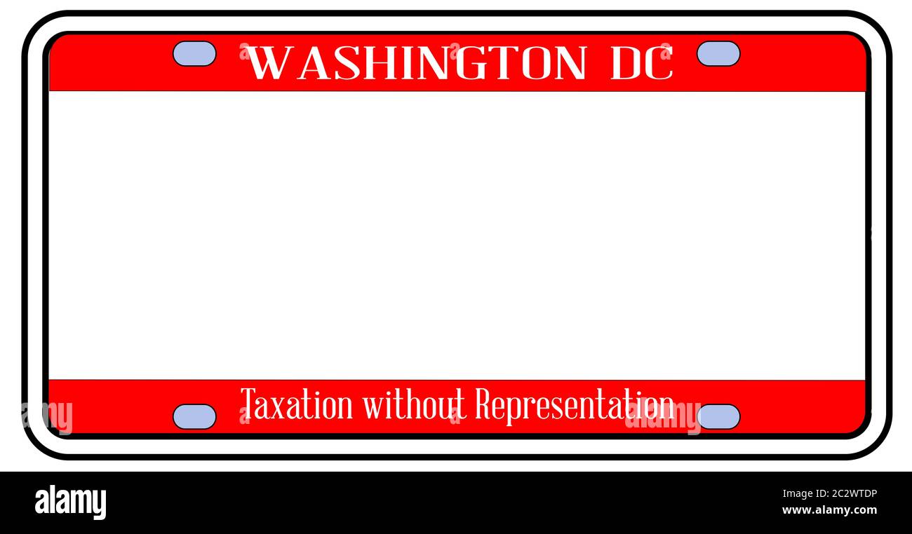 Blank Washington DC state license plate in the colors of the state flag ...