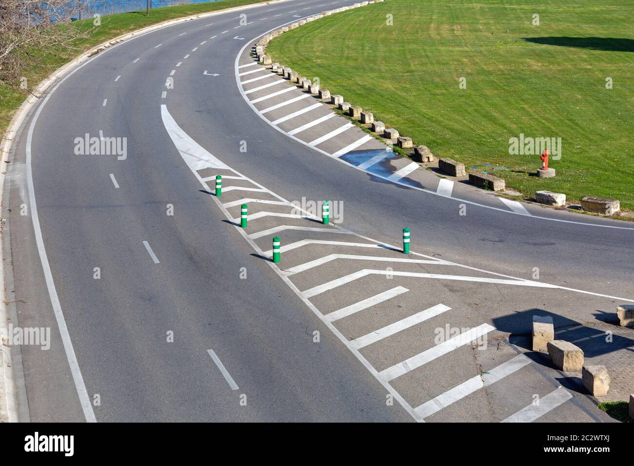 Street Intersection Road Markings in France Top View Stock Photo - Alamy