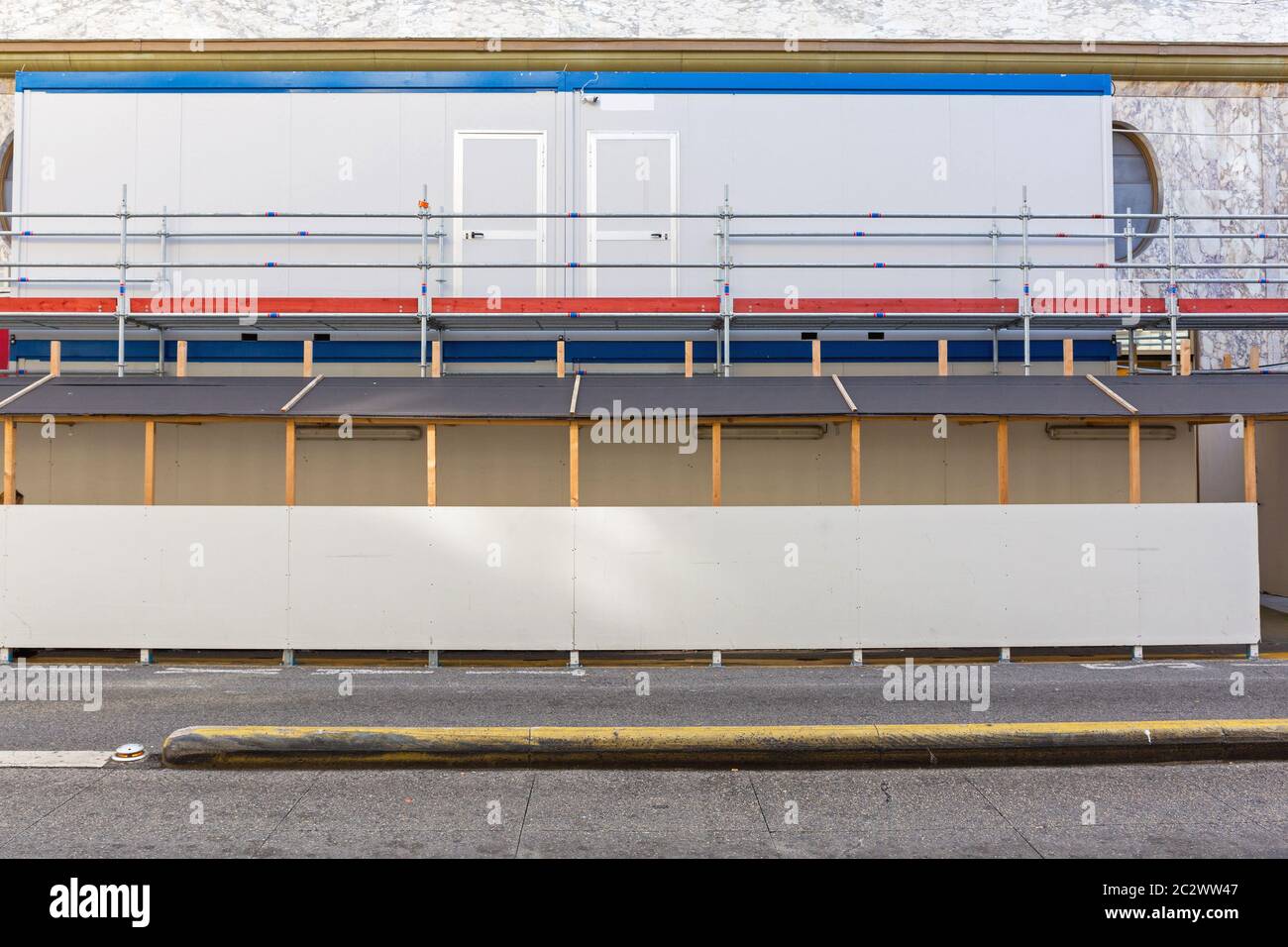 Containers and Safety Structure at Construction Site in City Stock ...