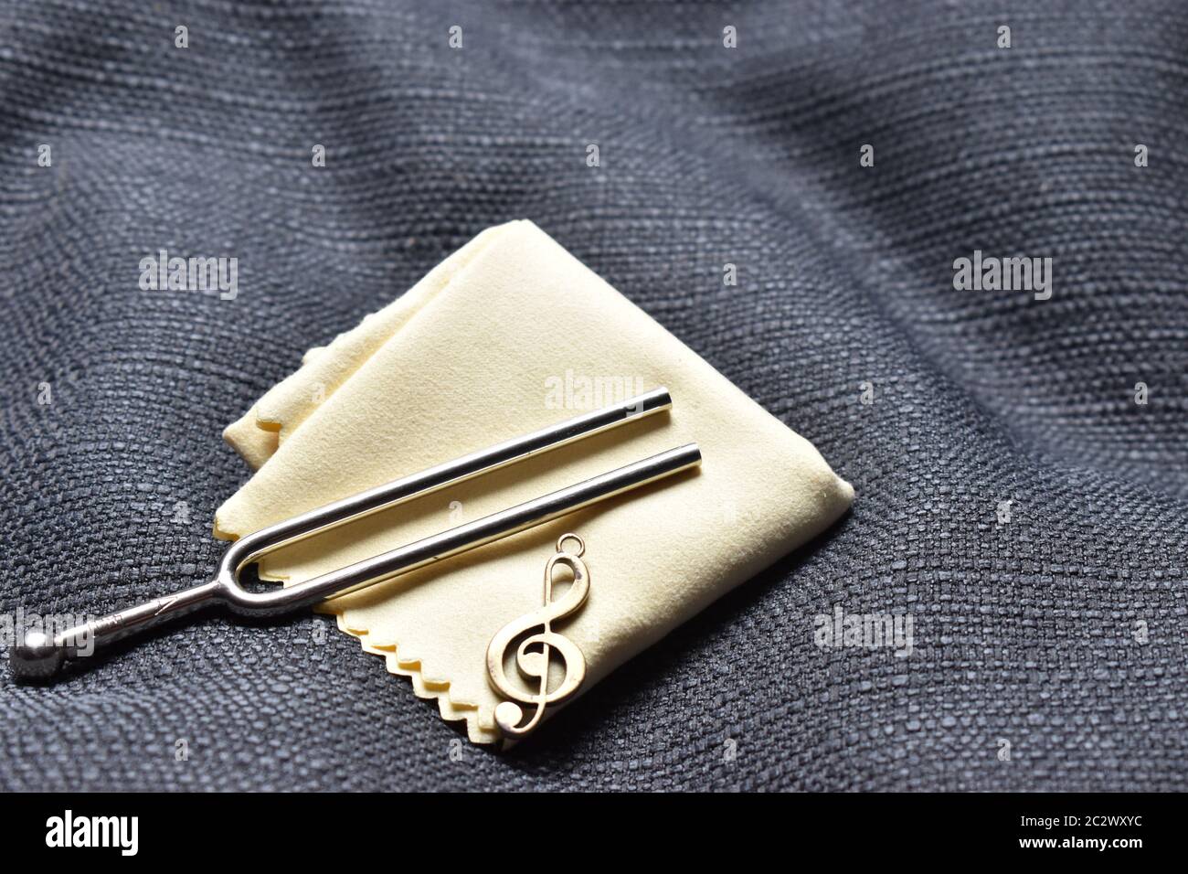 Tuning fork and a clef Stock Photo - Alamy