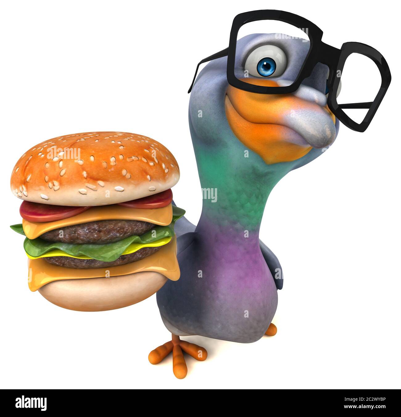 Fun pigeon - 3D Illustration Stock Photo - Alamy