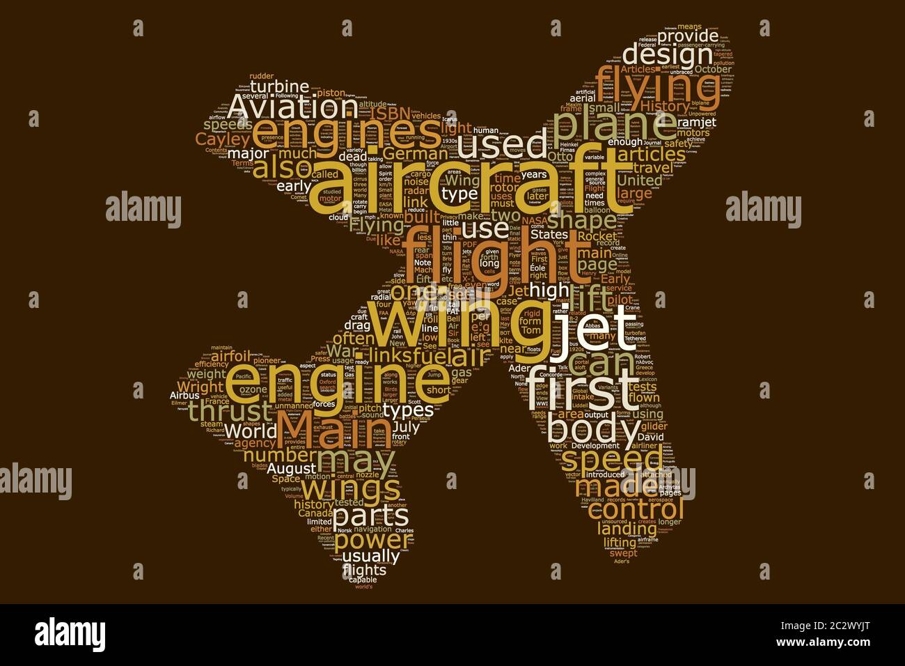 Airplane shape word cloud on the isolated background Stock Photo - Alamy