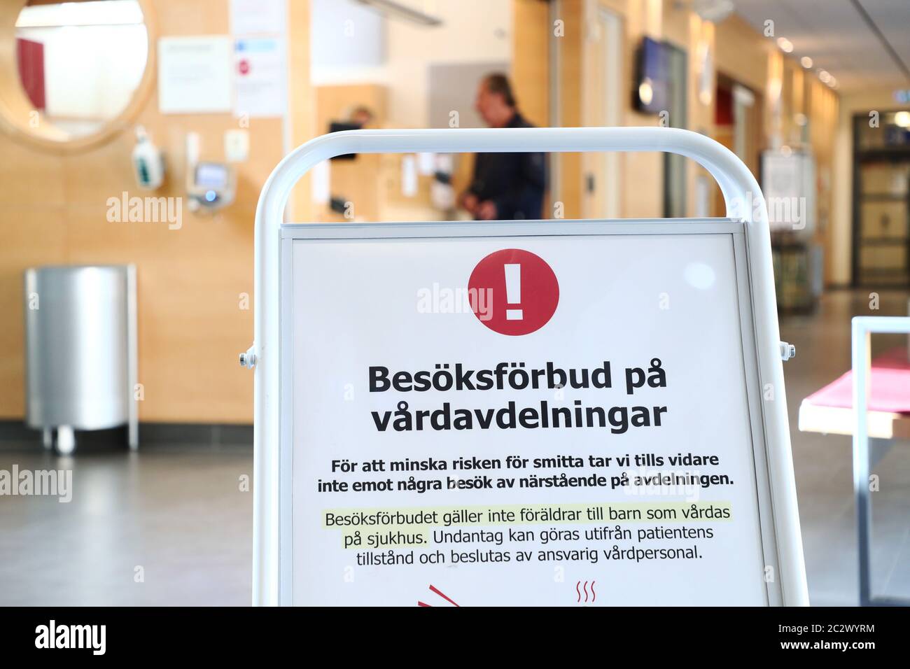 Sign that it is prohibited to visit health departments at the ...