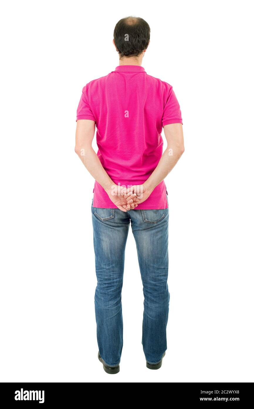 young casual man from the back, full body, isolated Stock Photo - Alamy