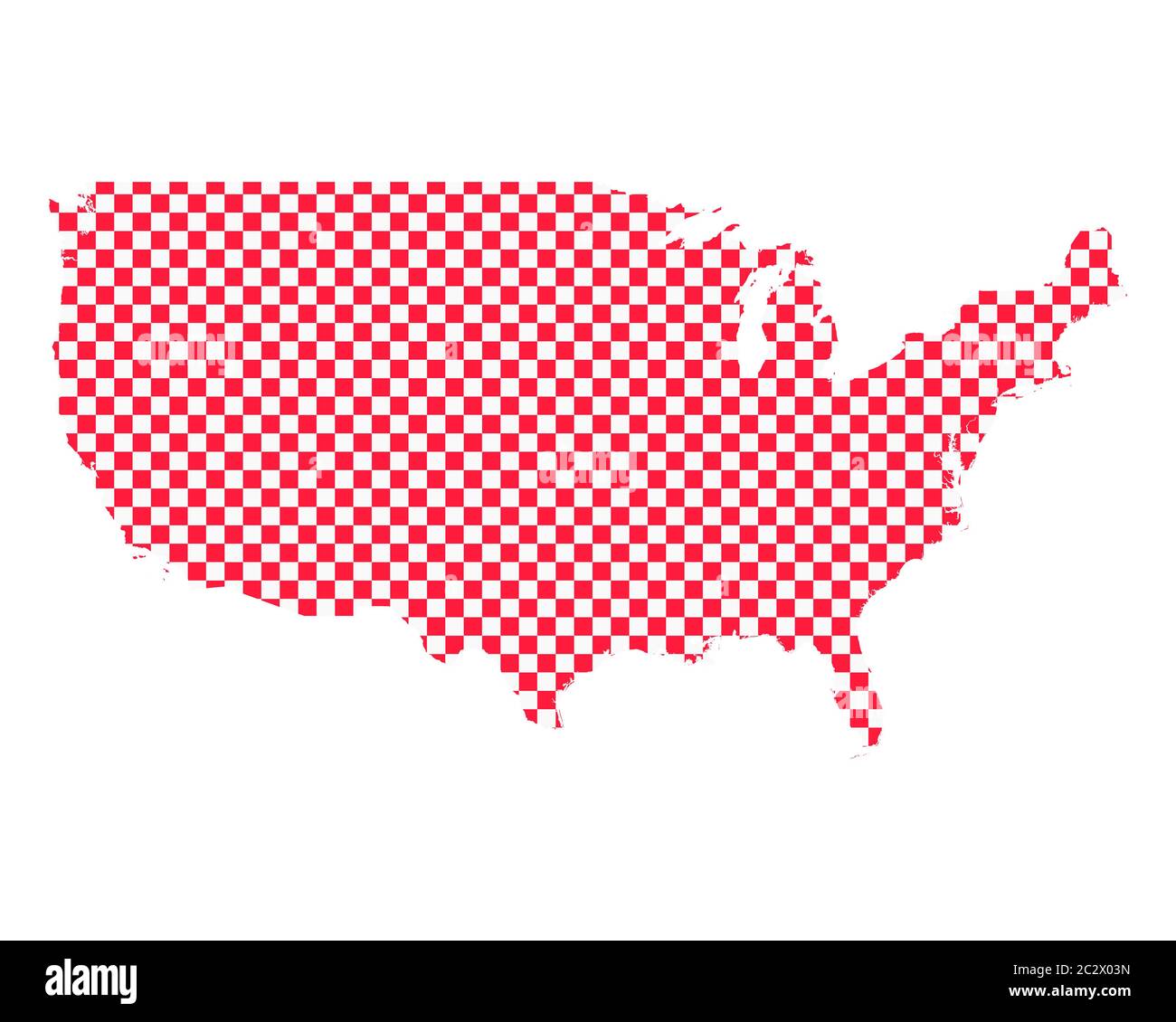 Map of the USA in checkerboard pattern Stock Photo - Alamy