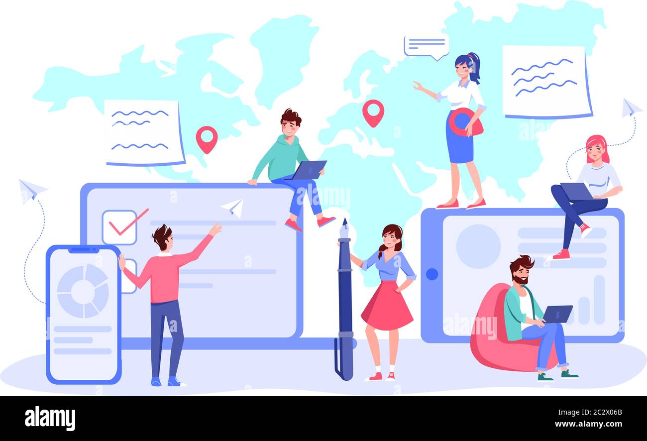 Digital communication chat online Stock Vector Images - Alamy