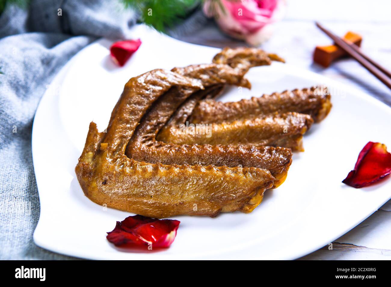 Delicious cold dishes spiced duck wing Stock Photo - Alamy