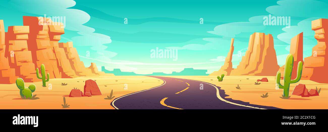 Cartoon Arizona Desert Landscape