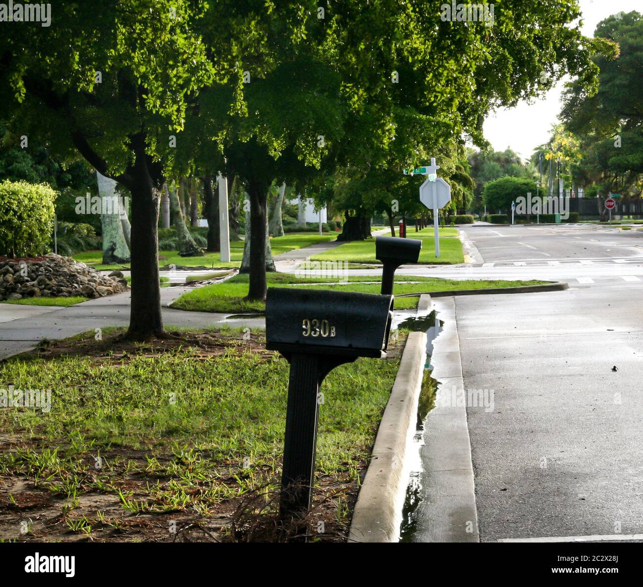 Mailboxes on a street in an American residential area Stock Photo - Alamy
