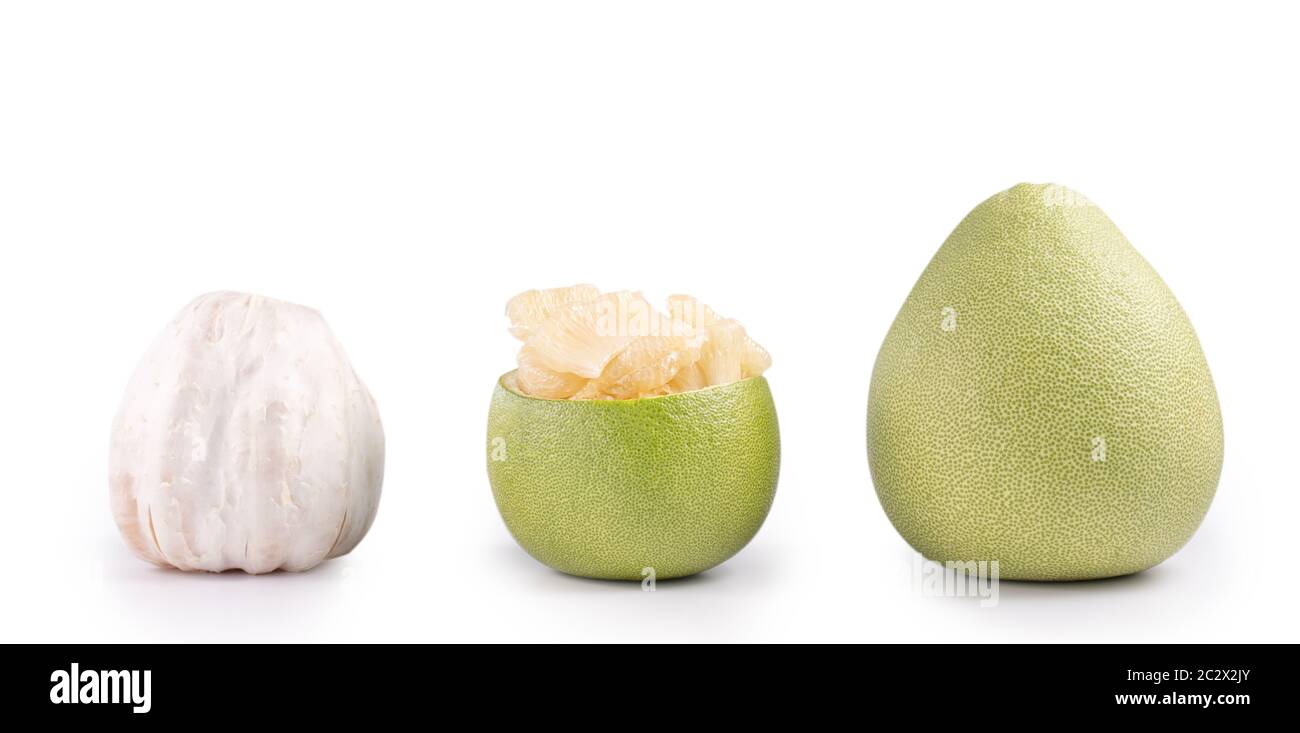 Fresh pomelo, pummelo, grapefruit, shaddock isolated on white ...