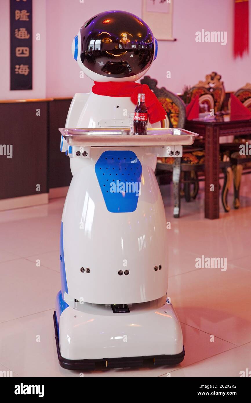 service robot in a Chinese restaurant, Germany, Europe Stock Photo - Alamy