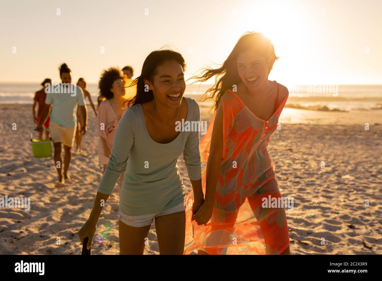 Mixed group beach hi-res stock photography and images - Alamy