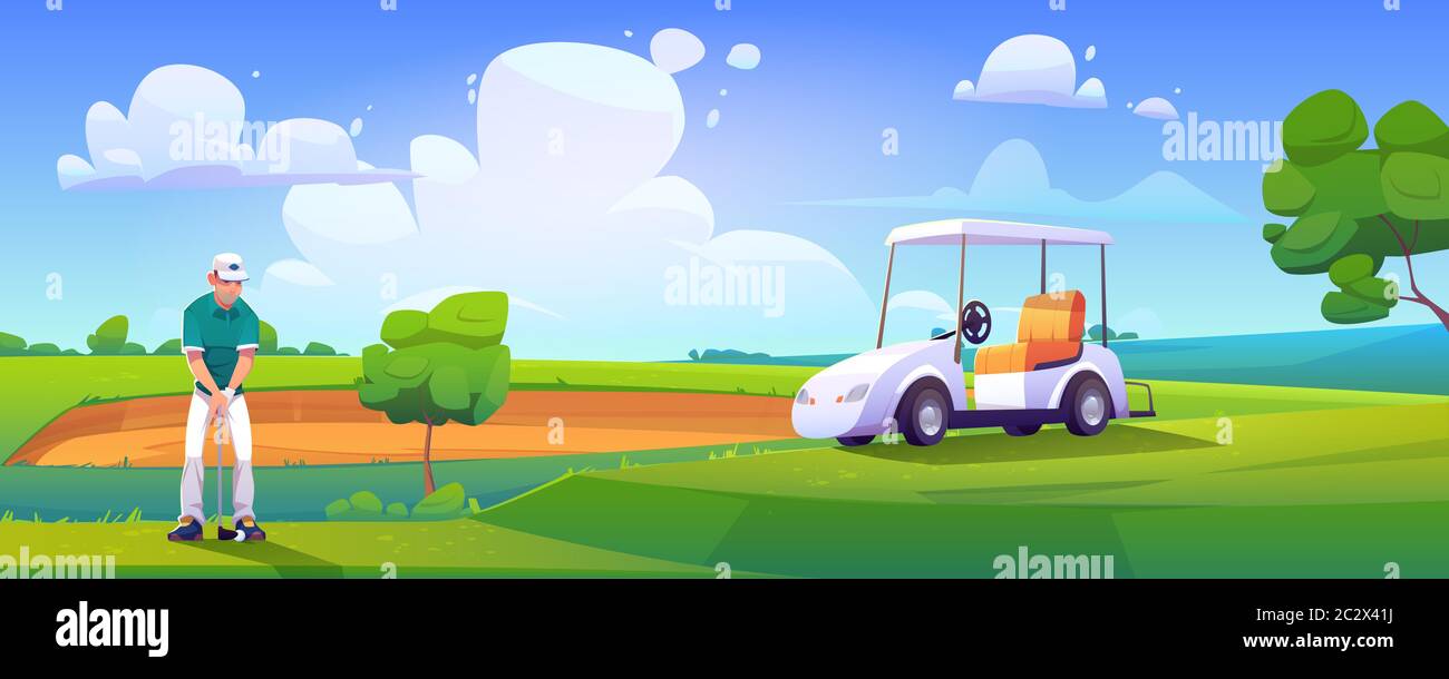Golf cartoon bunker hi-res stock photography and images - Alamy
