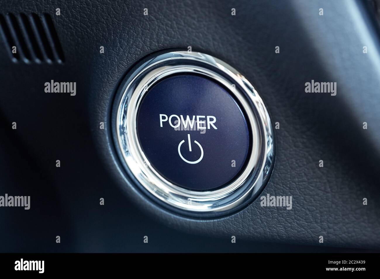 Power on button of a hybrid vehicle Stock Photo - Alamy