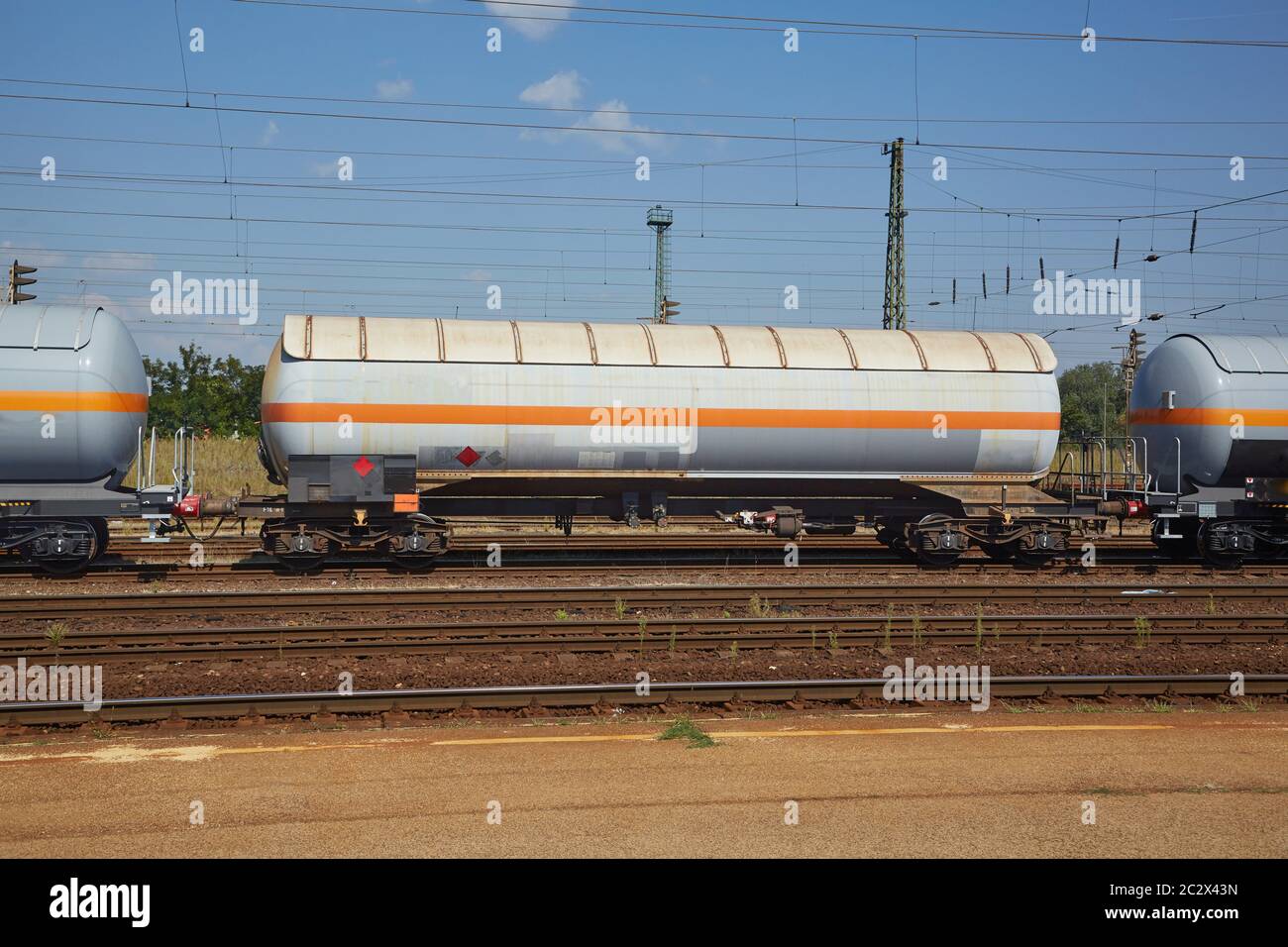 Freight train silo wagons on the railway Stock Photo - Alamy