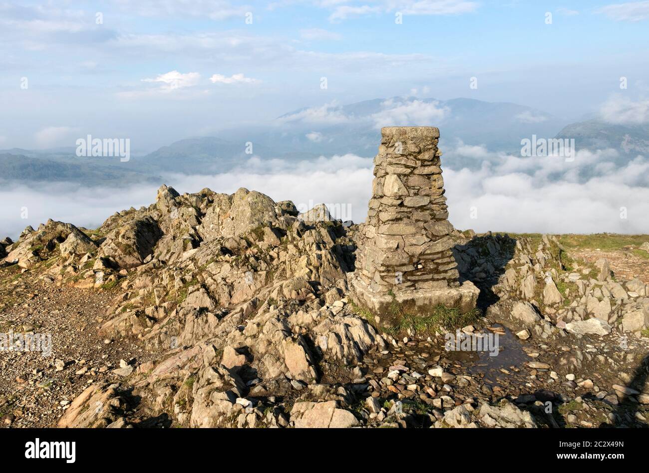 The Summit of Loughrigg Fell and the View West, Lake District, Cumbria ...