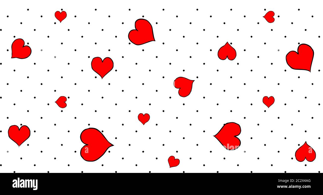 heart seamless pattern valentine vector love cartoon scarf isolated ...