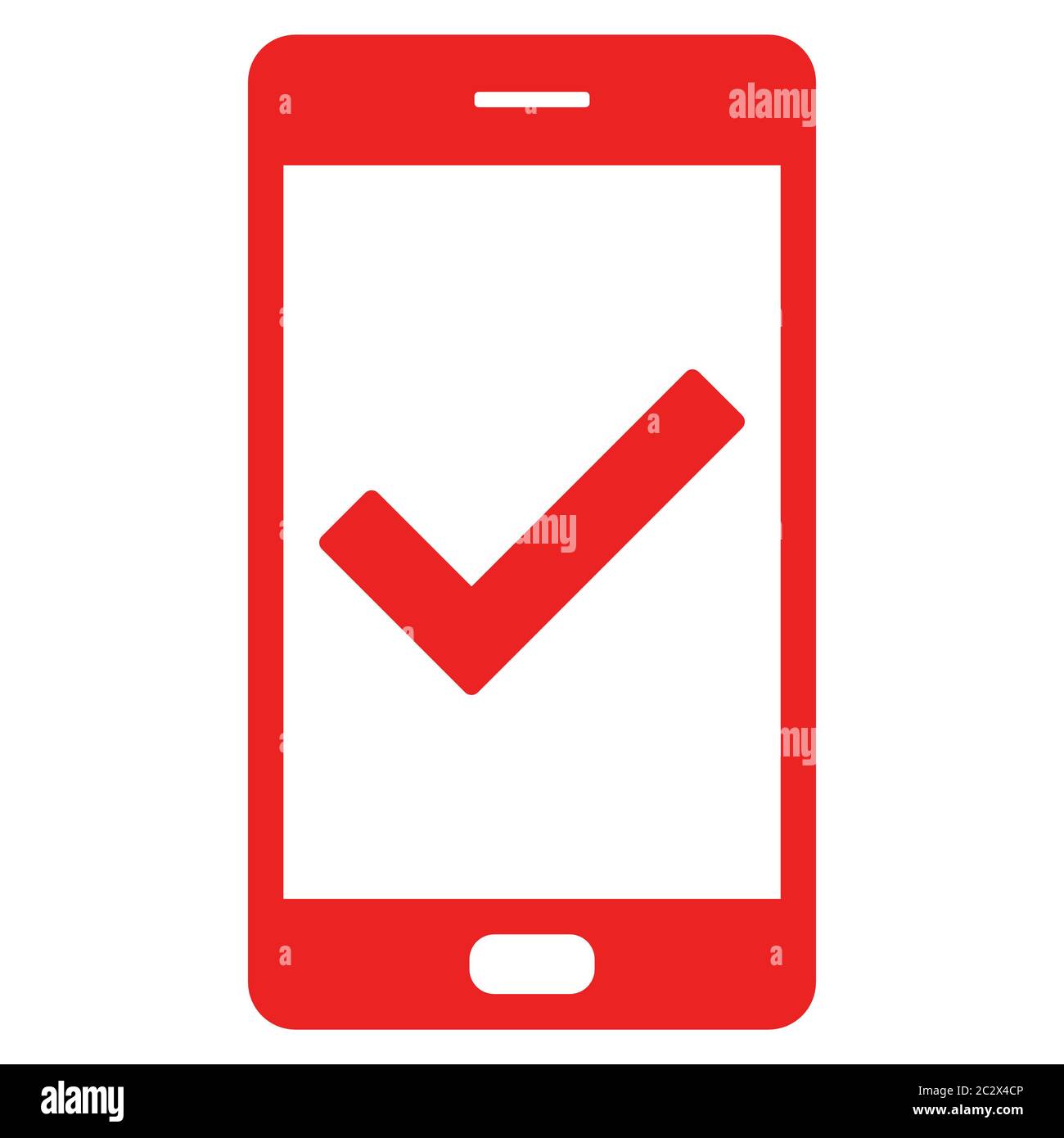 Tick and smartphone Stock Photo - Alamy
