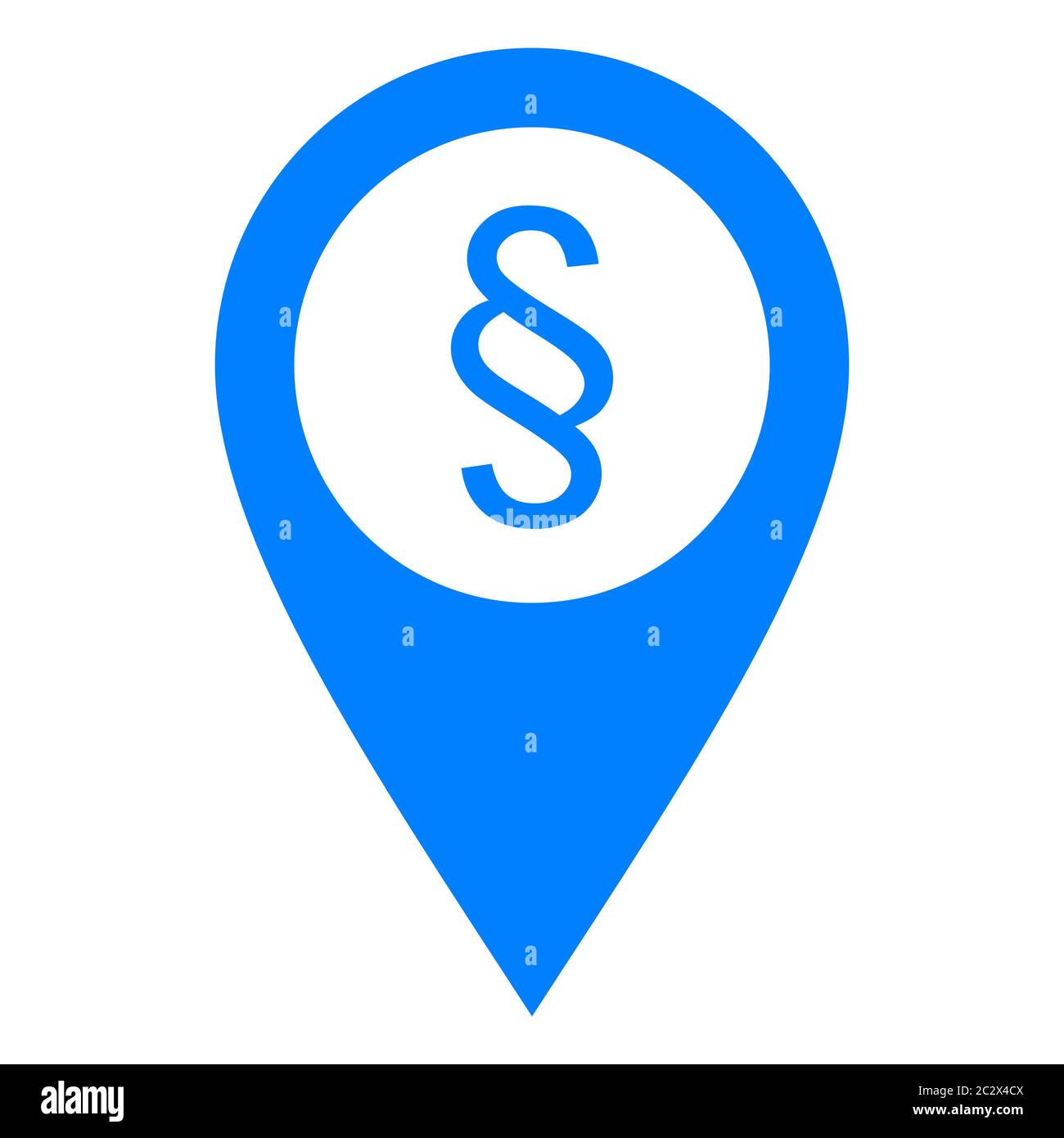 Paragraph and location pin Stock Photo - Alamy
