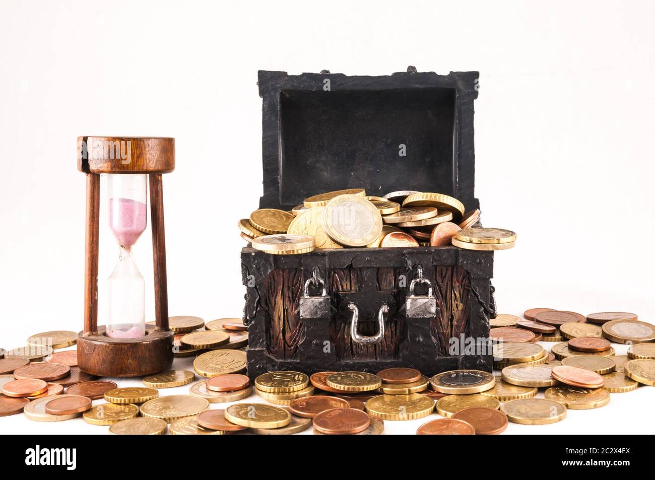 Picture of a Business Money Concept Idea, Treasure Trunk and Money ...