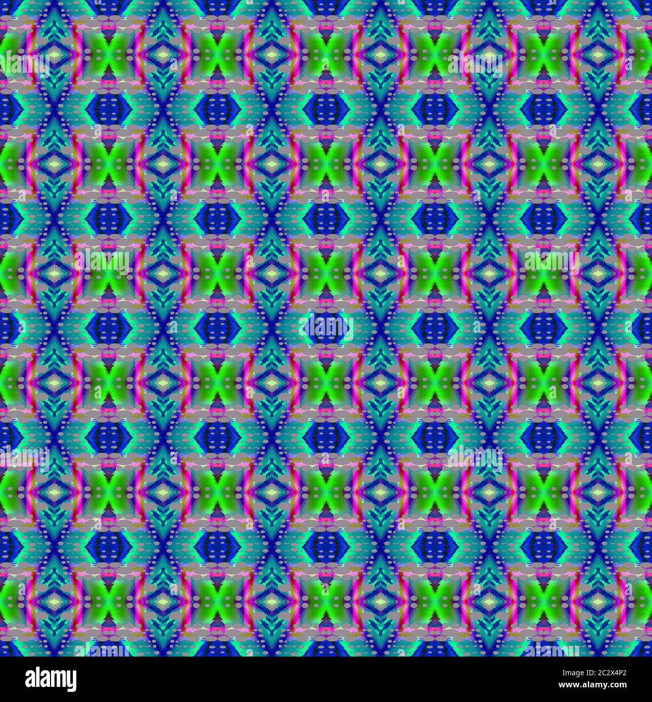 Regular ornate diamond pattern blue green violet Stock Photo - Alamy