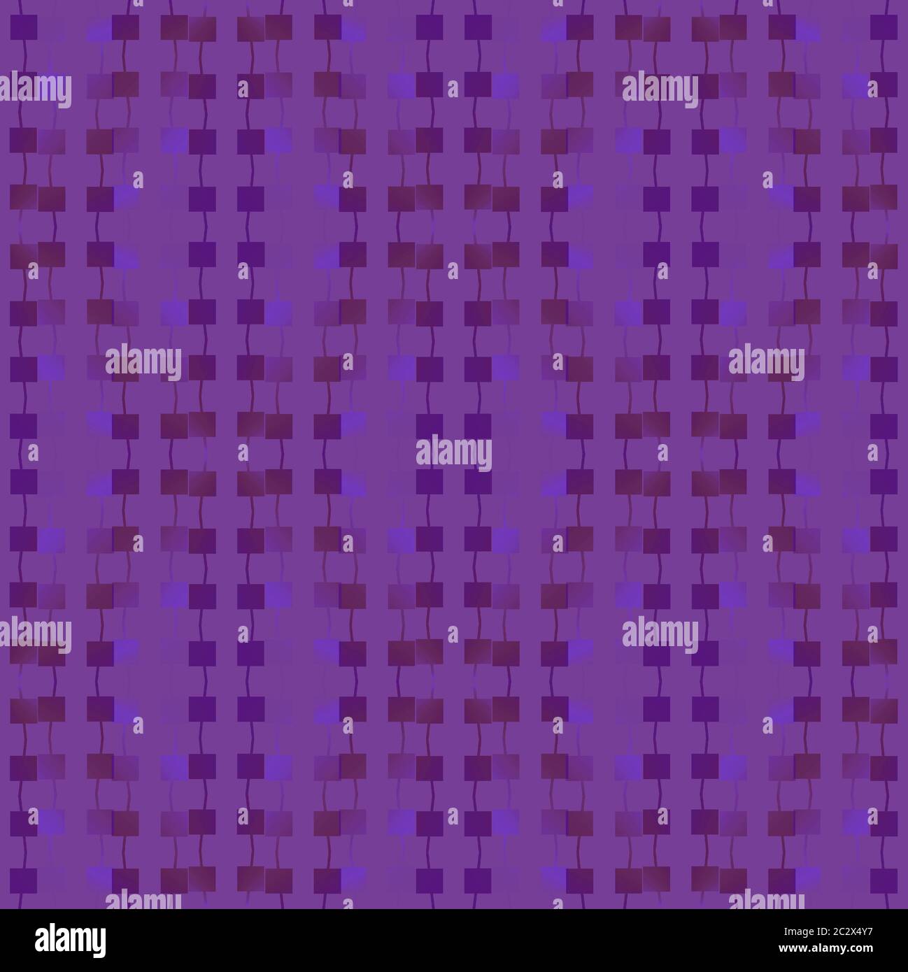 Regular squares pattern with wiggly lines vertically blurred purple ...