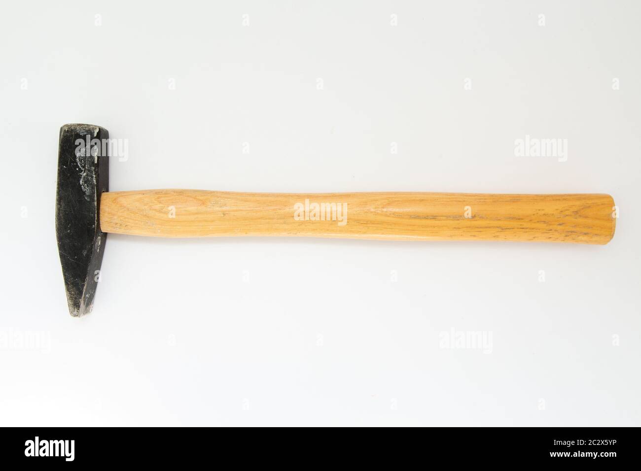 hammer with wooden handle on white background Stock Photo - Alamy