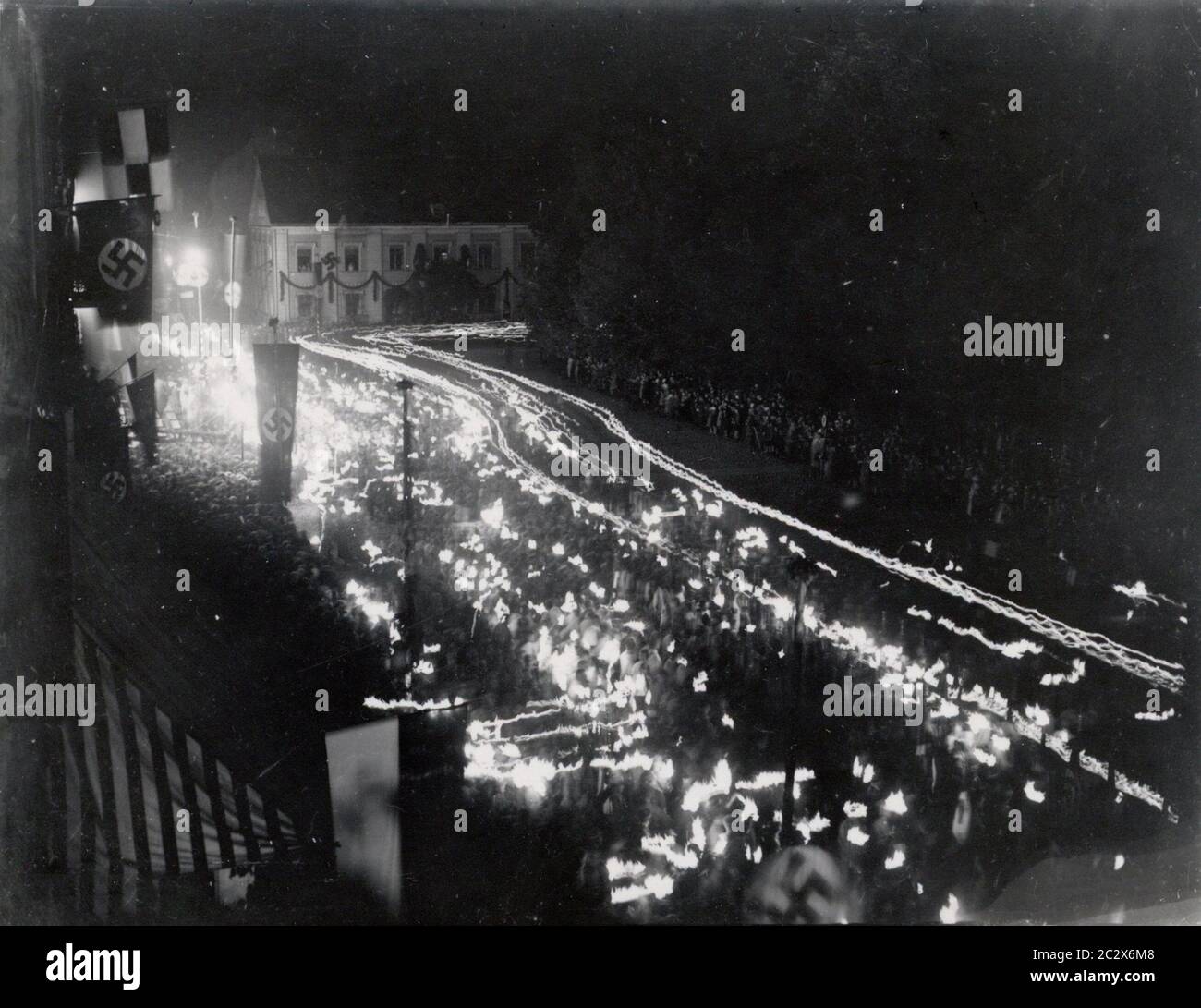 Borderland rally in Schneidemuehl with torch tongue Heinrich Hoffmann ...