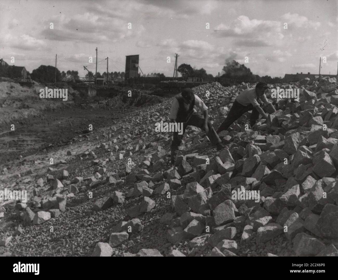 Road construction work on the Havelberg near Berlin Heinrich Hoffmann ...