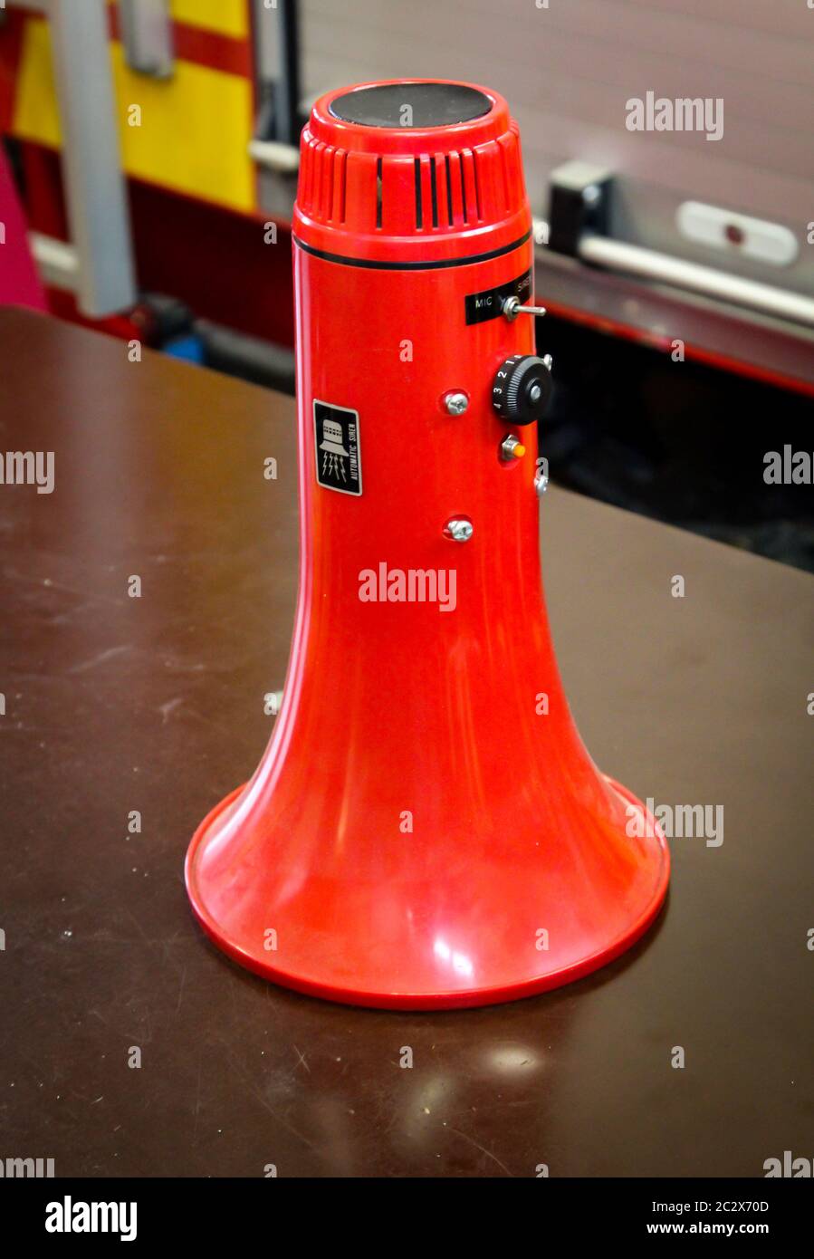 a megaphone for use in the fire department Stock Photo - Alamy
