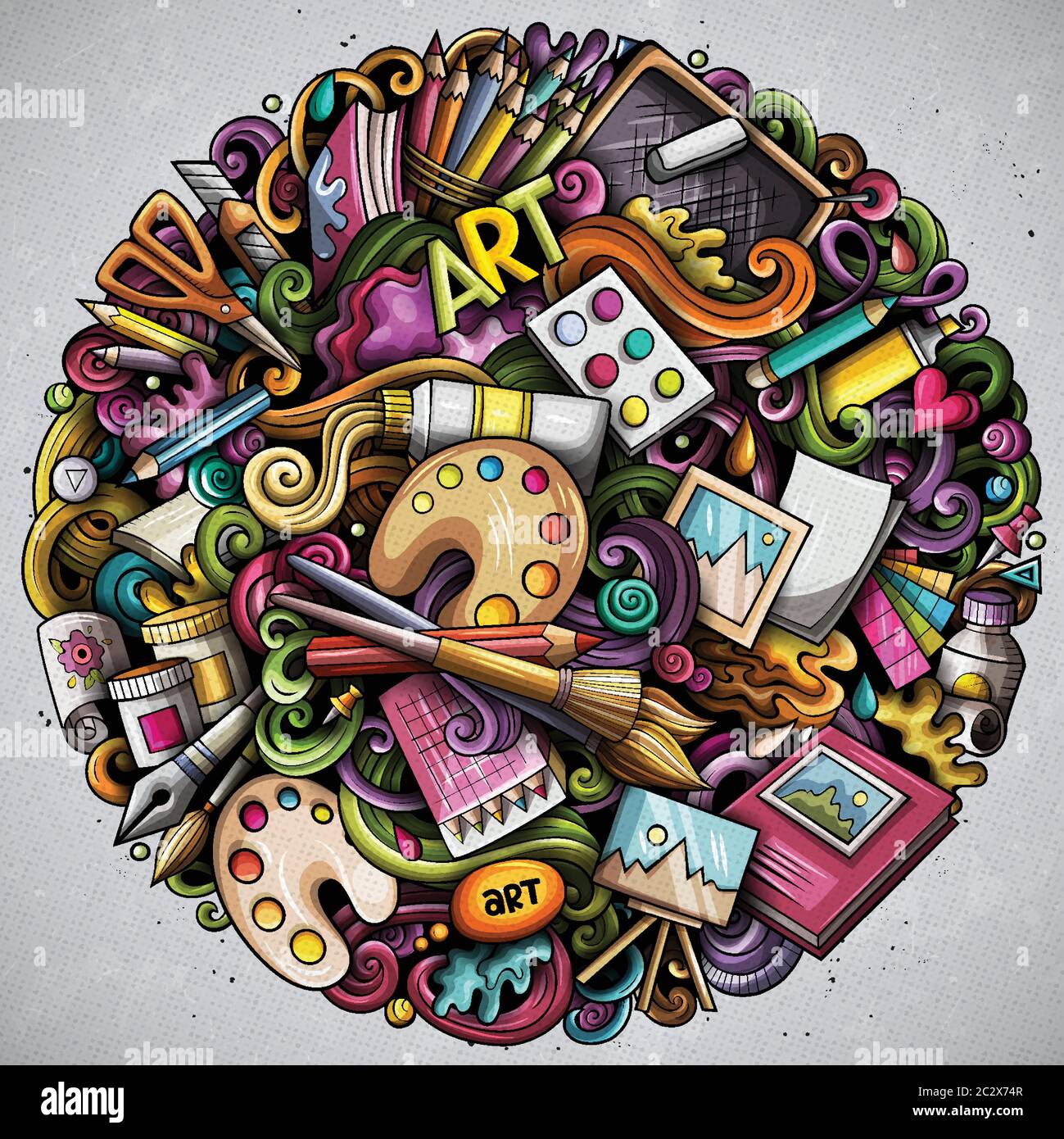 Cartoon vector doodles Art and Design illustration Stock Vector Image ...