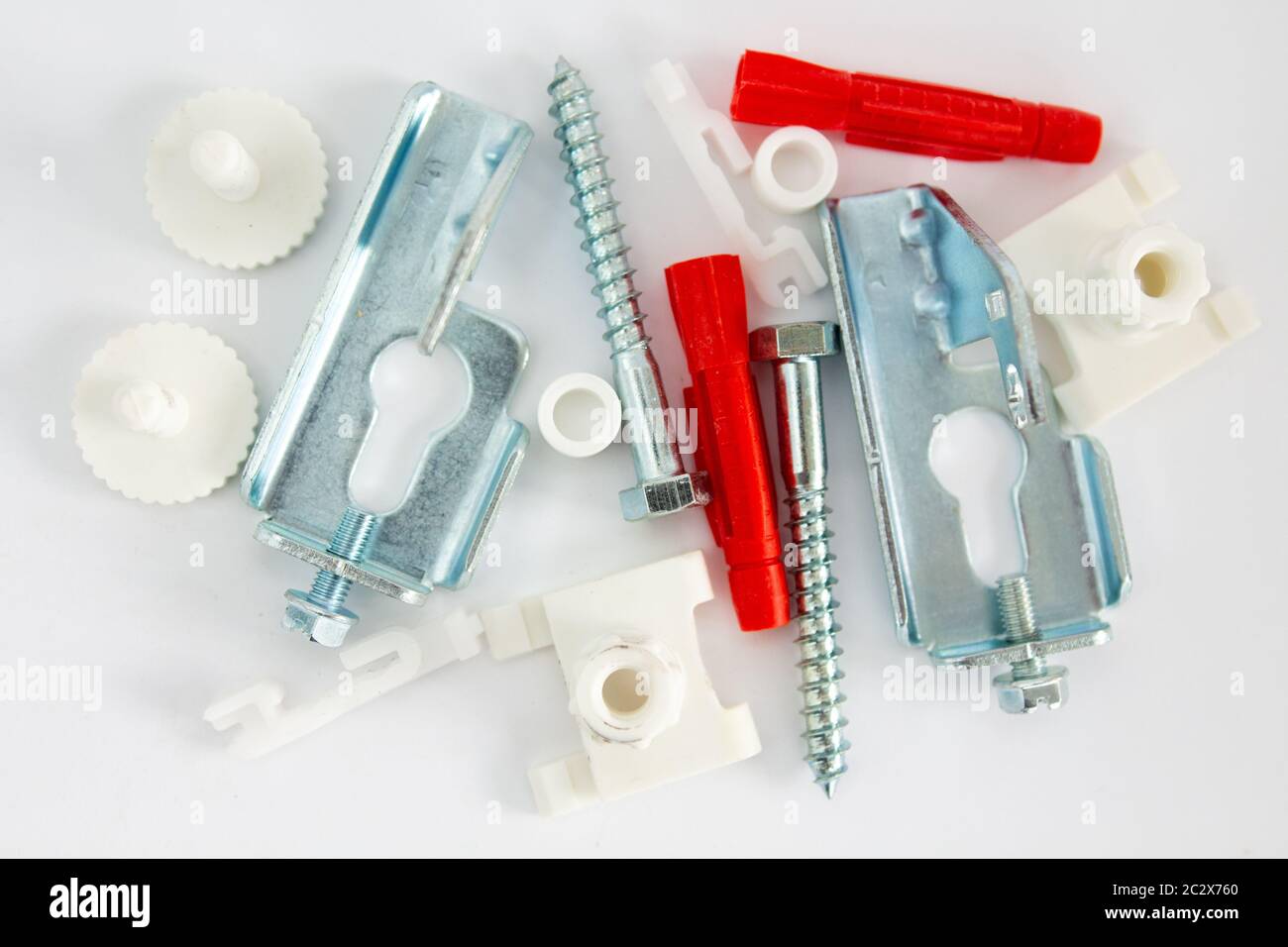 screws and other fasteners on white background Stock Photo - Alamy