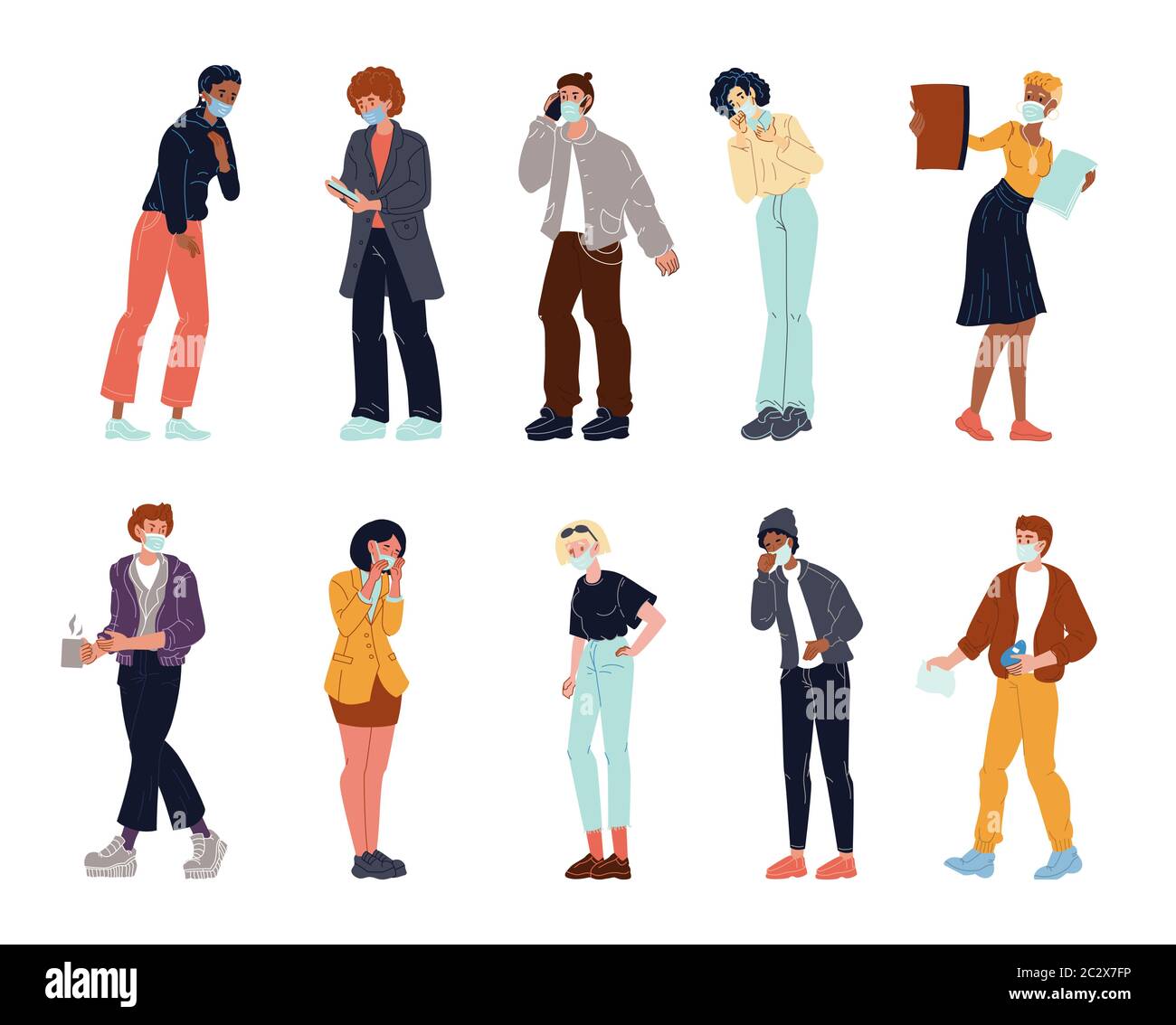 Avoid infection wearing mask Stock Vector Images - Alamy