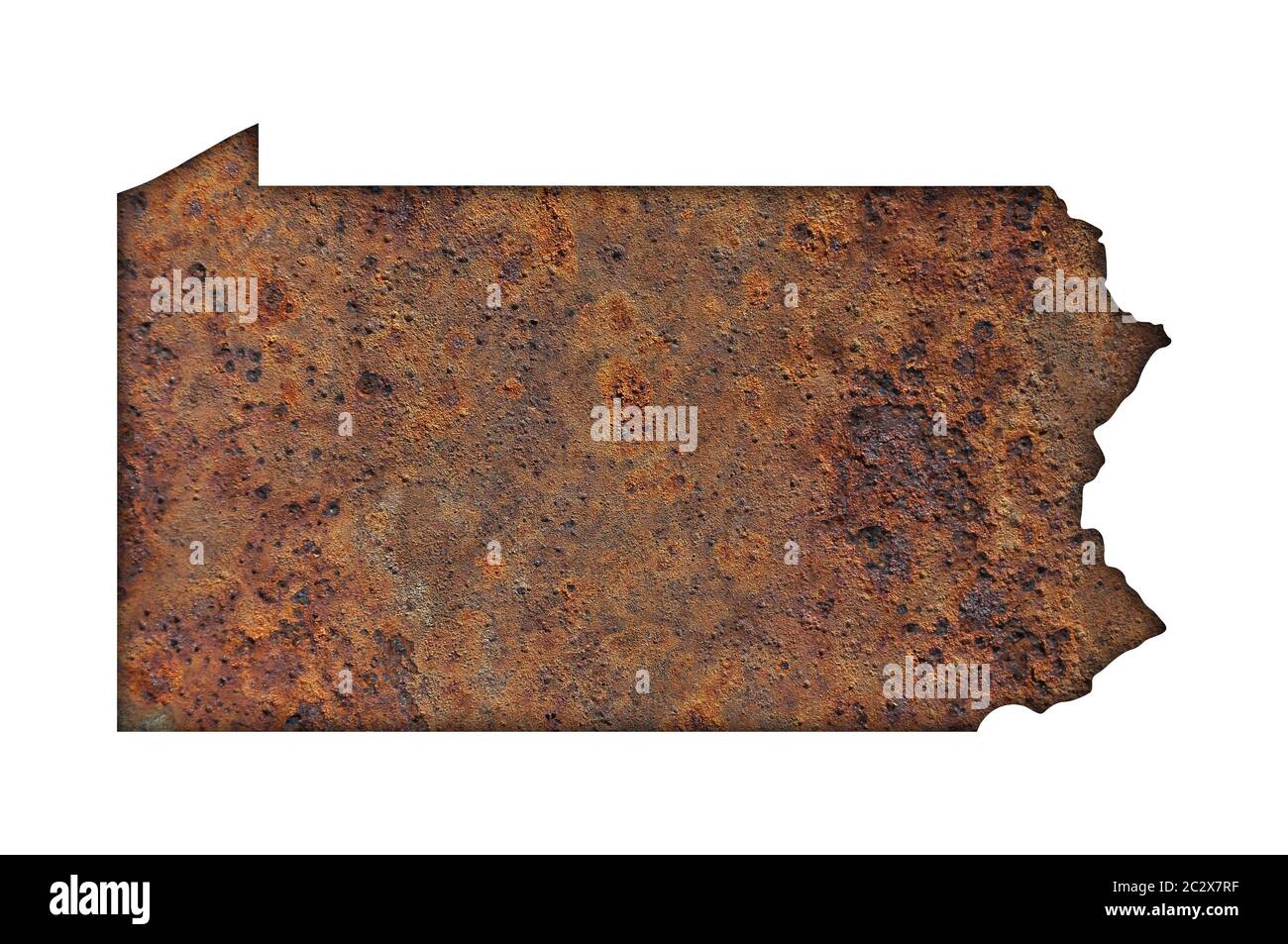 Map of Pennsylvania on rusty metal Stock Photo - Alamy