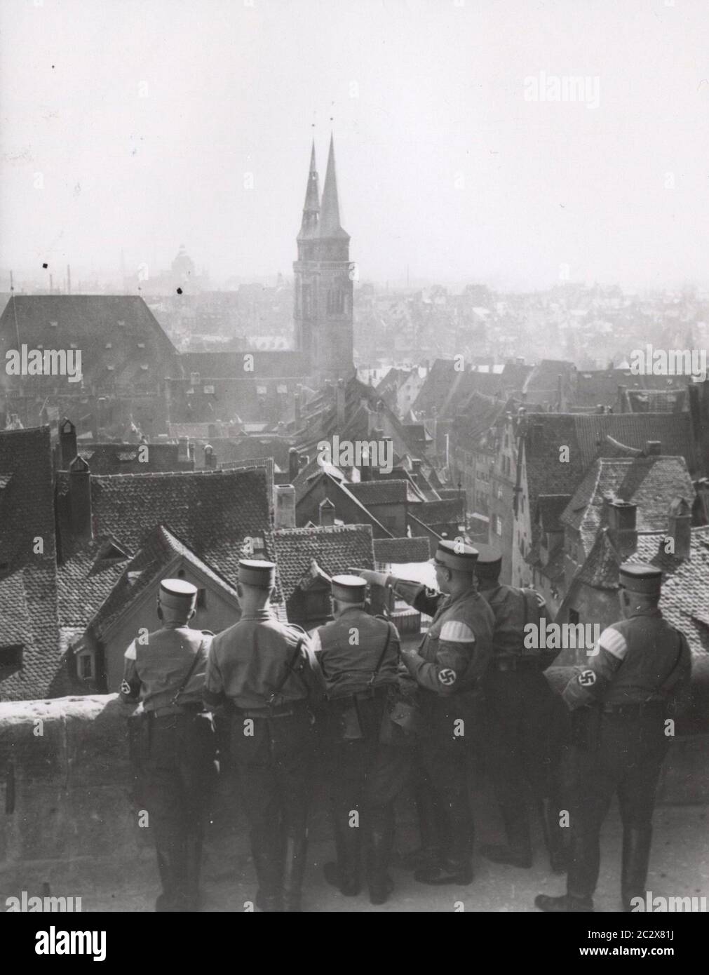Pictures from the Nazi Party Rally in 1933 in Nuernberg city view ...