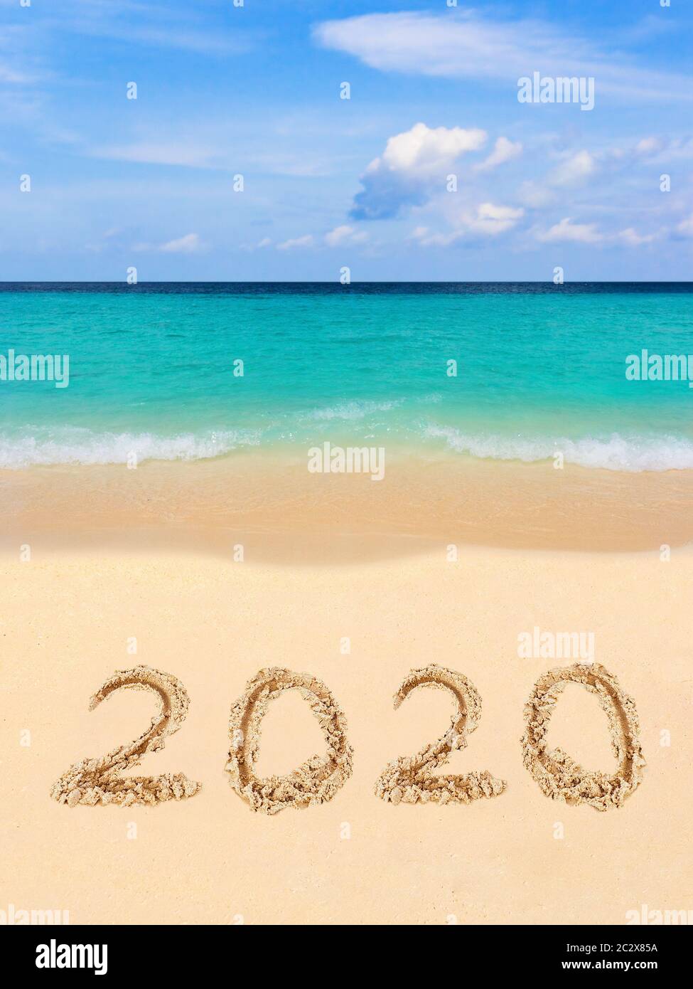 Numbers 2020 on beach Stock Photo - Alamy