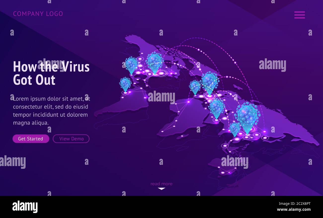 How virus got out banner. Contagious disease spread. Vector ...
