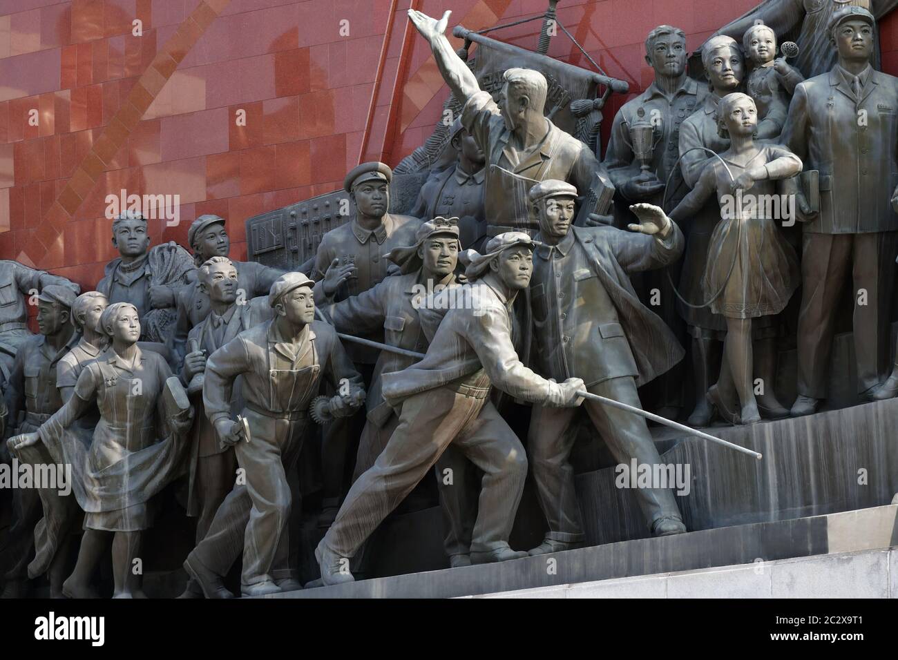 Pyongyang, North Korea - May 1, 2019: Detail of the Mansudae Monument ...