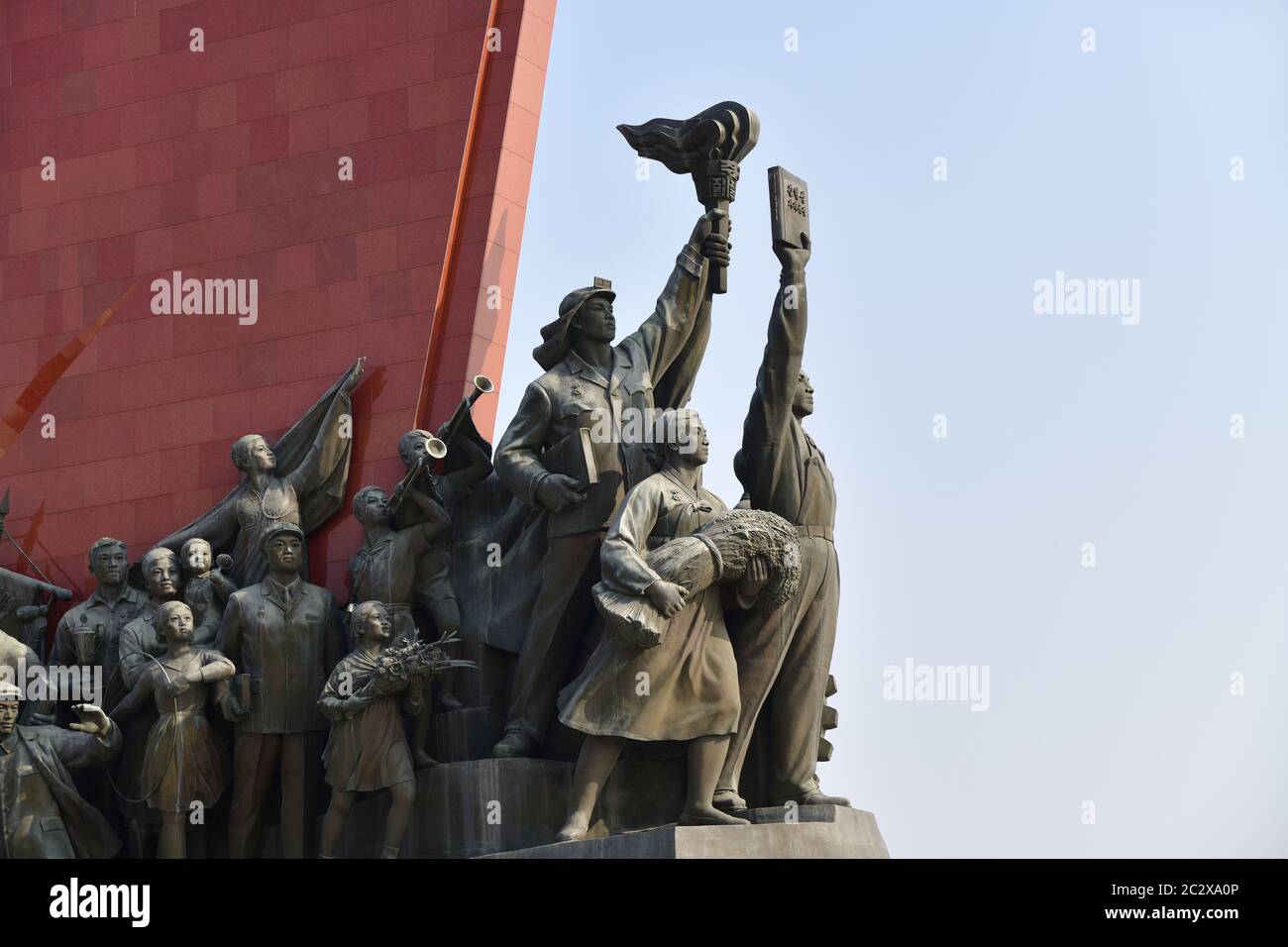 Pyongyang, North Korea - May 1, 2019: Mansudae Monument. Mansudae is ...