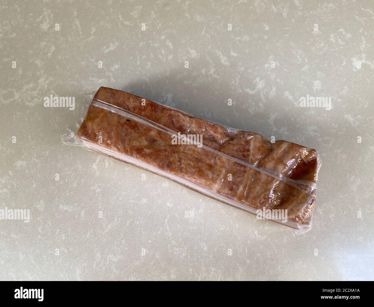 Top view sauteed pig meat. Pig bacon Stock Photo - Alamy