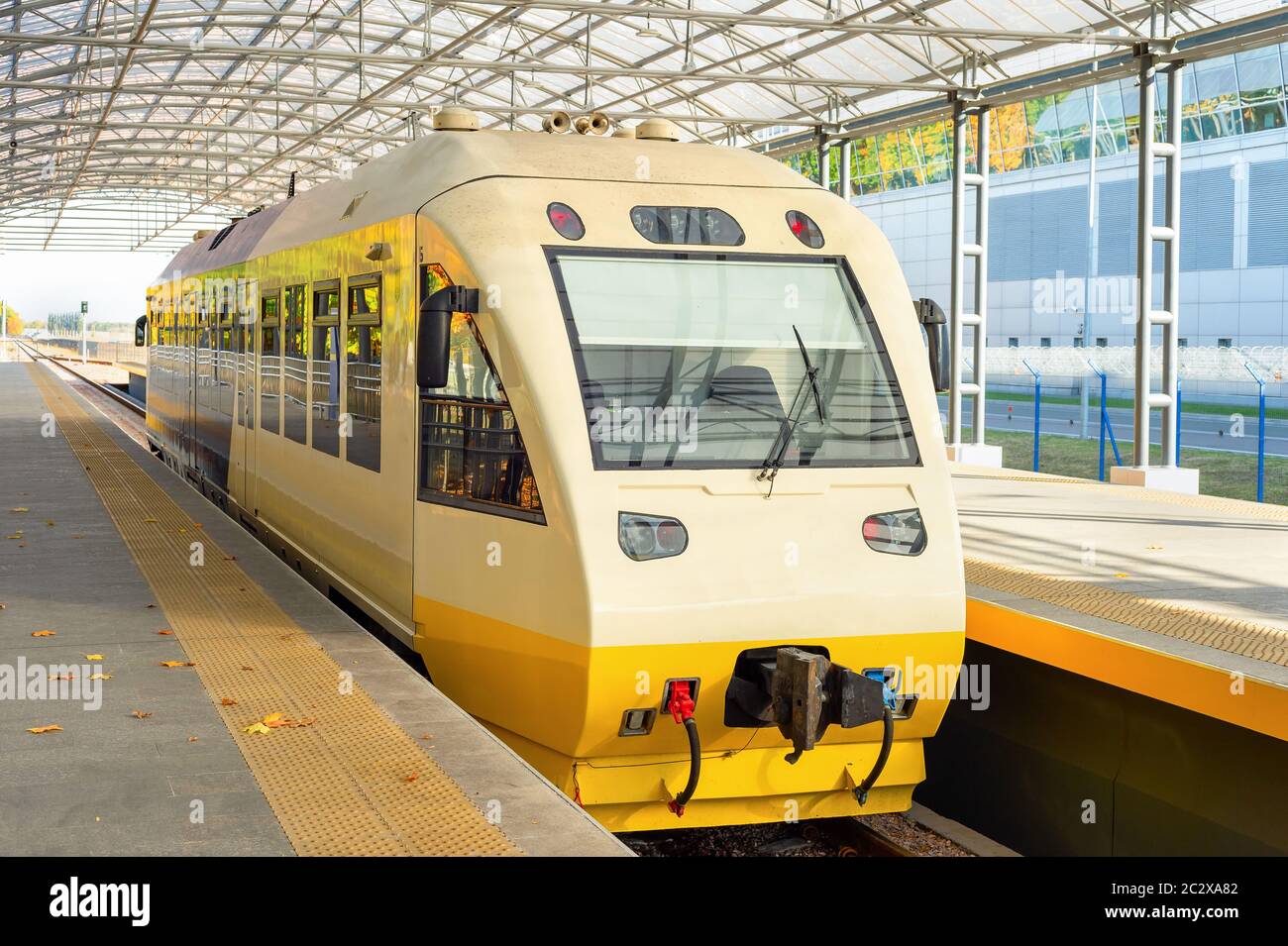 Train shuttle platform, Kyiv, Boryspil Stock Photo - Alamy